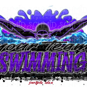 Sliced, Personalized Swim TEAM PNG ,swim Mascot PNG, Mascot Design ...