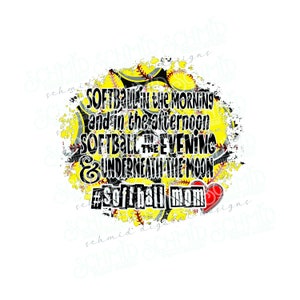 Softball Mom Png, Softball Png, Softball Mom Design, Softball ...