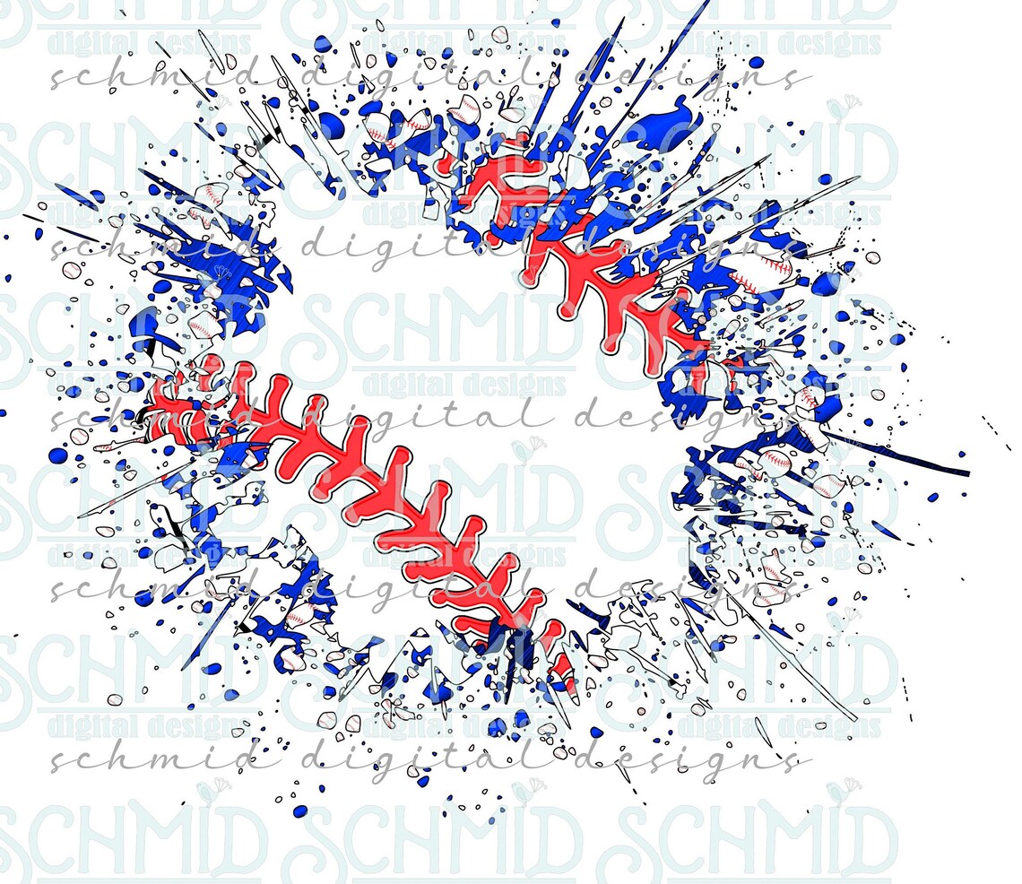 BLUE Splatter Baseball Png Baseball Png Baseball Background - Etsy
