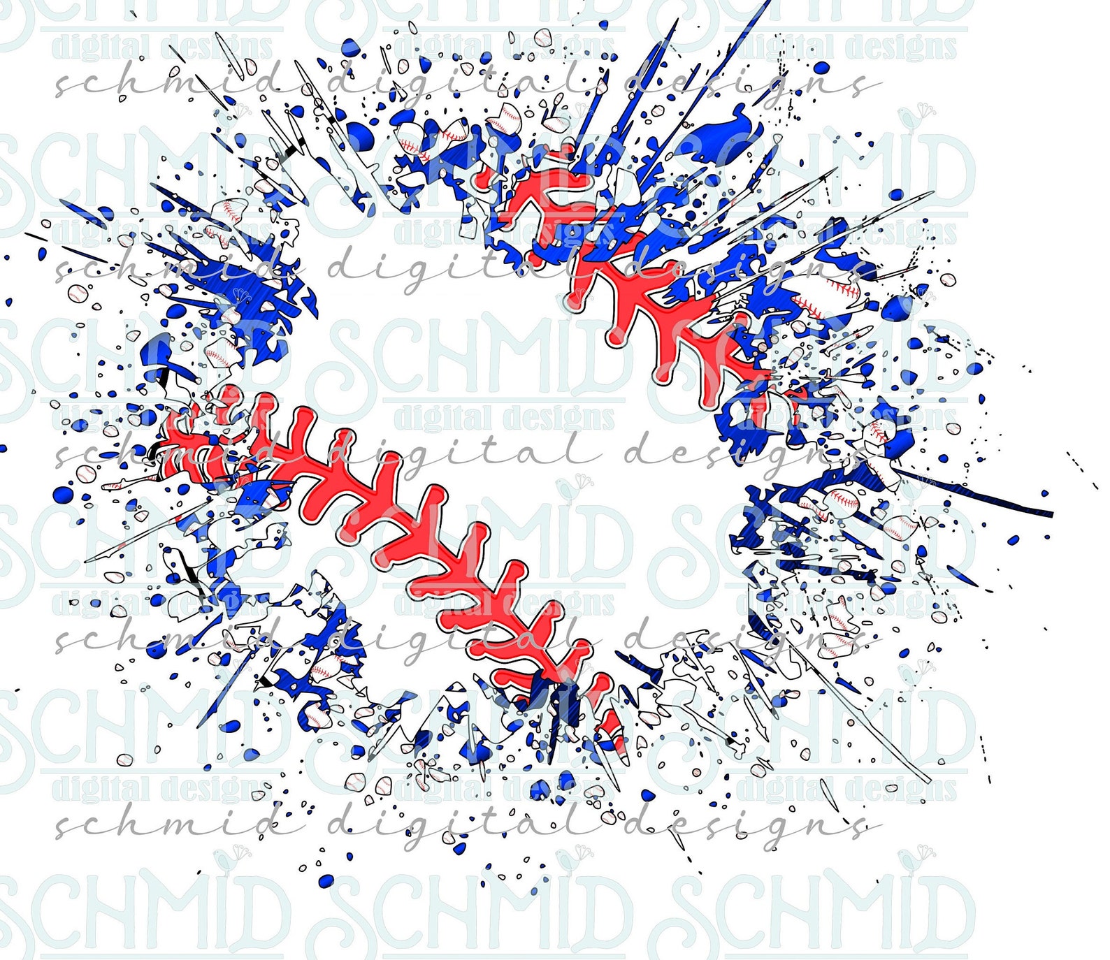 BLUE Splatter Baseball Png Baseball Png Baseball Background - Etsy