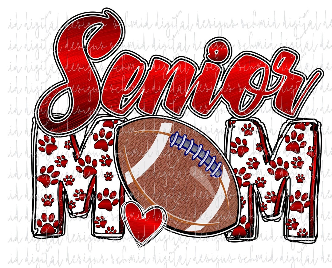 Red, Football, Senior Mom Football, Senior Mom Png, Football Shirt ...