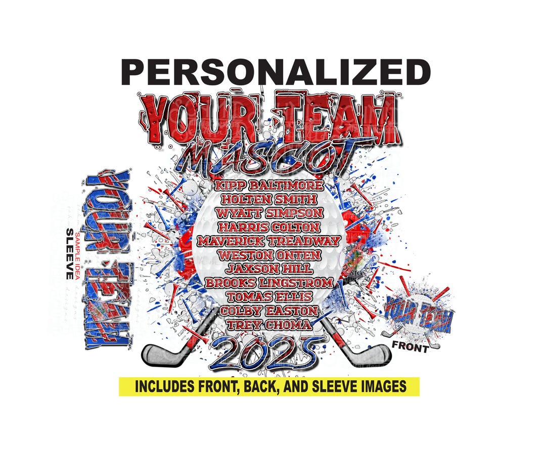 Custom GOLF Team Png, Golf Team Roster, Custom Golf Png, Golf ...