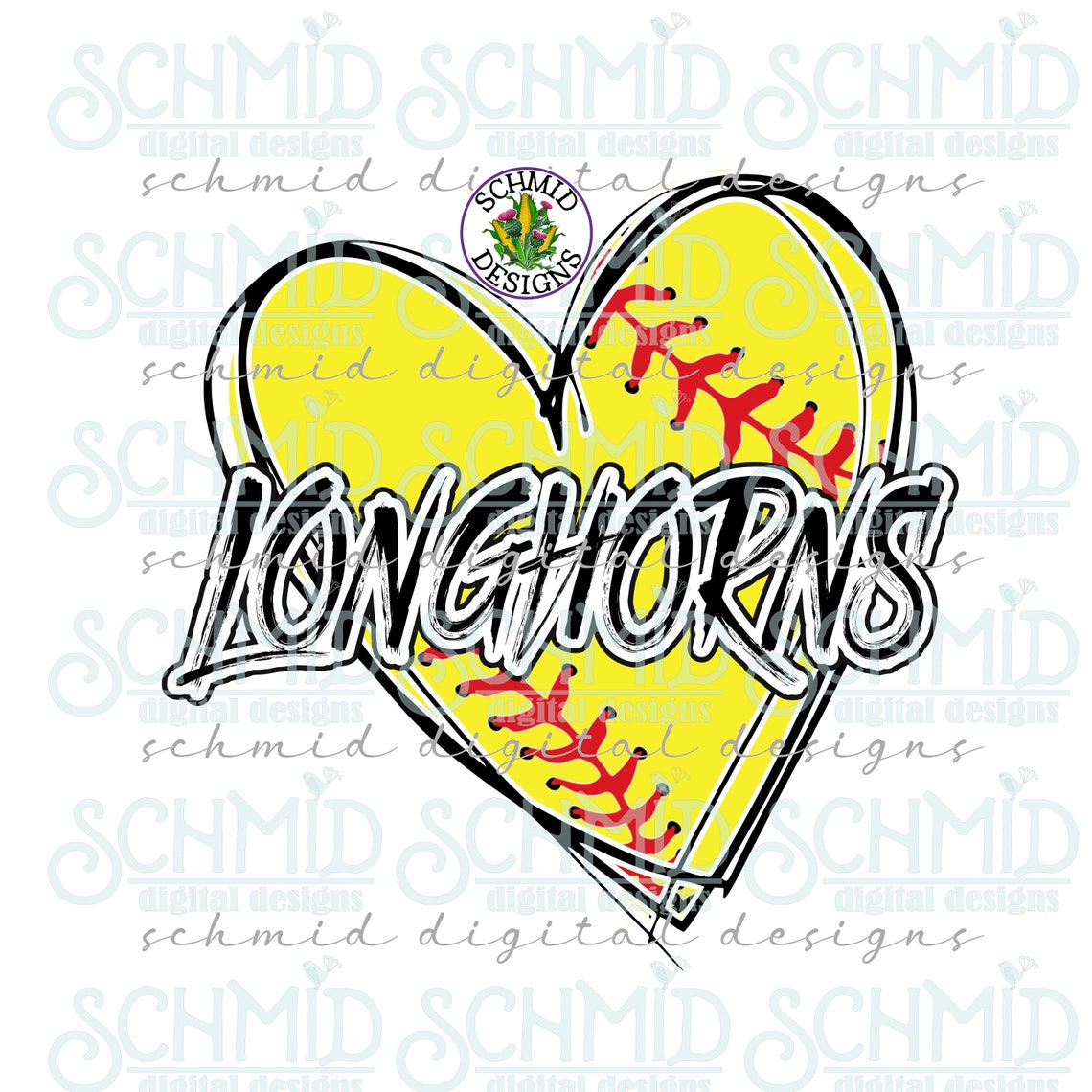 Personalized SOFTBALL Heart PNG /softball Mascot PNG / Mascot - Etsy