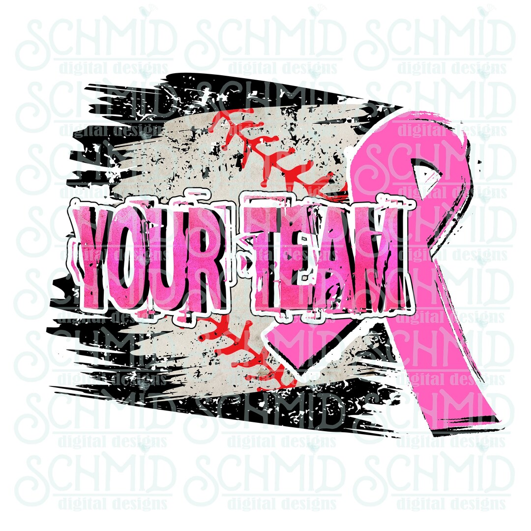 Personalized Breast Cancer Baseball TEAM PNG /pink Out Baseball PNG ...