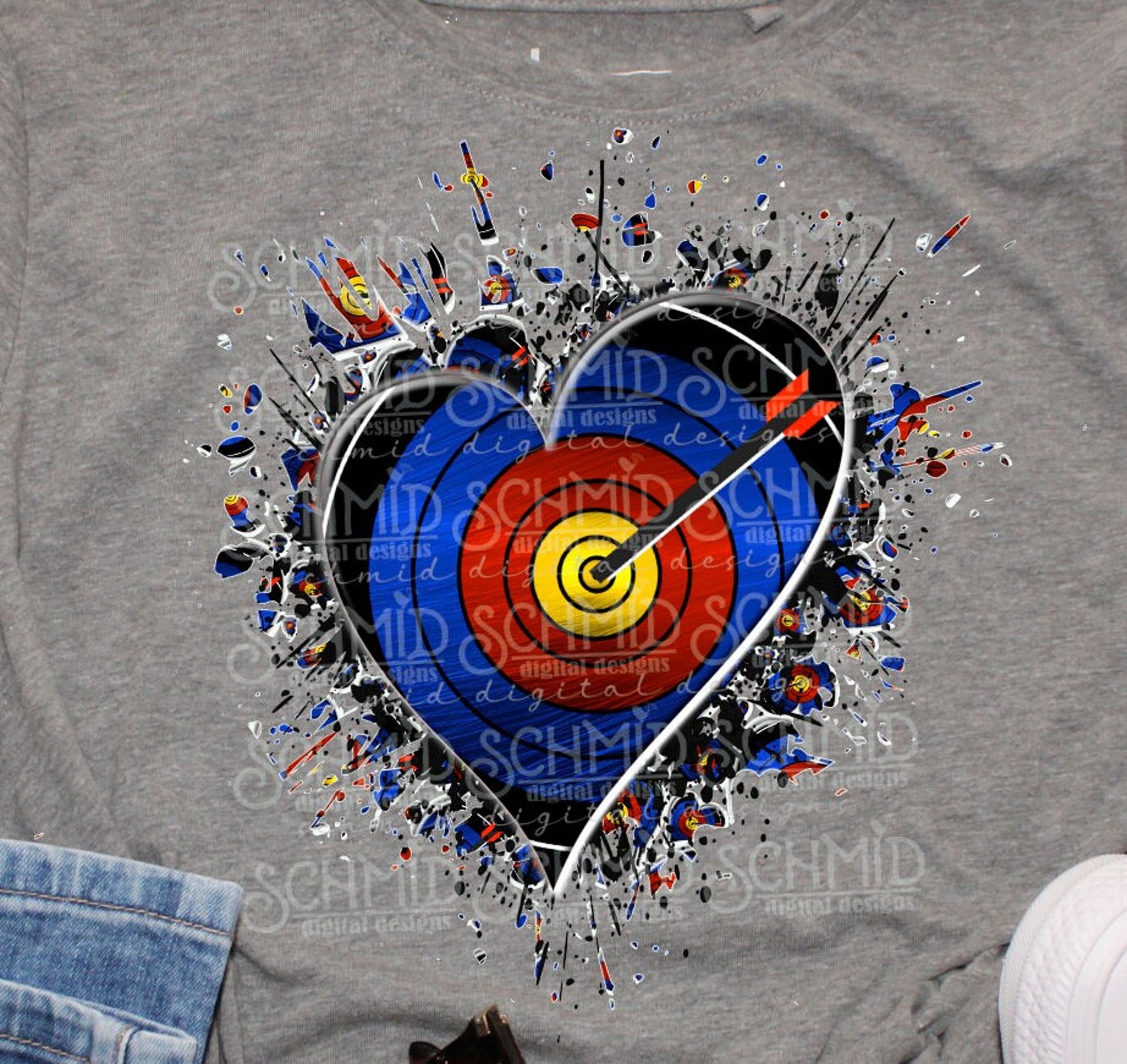 Heart Splatter, Archery Heart, Archery MOM Png, Archery Mom, Distressed ...