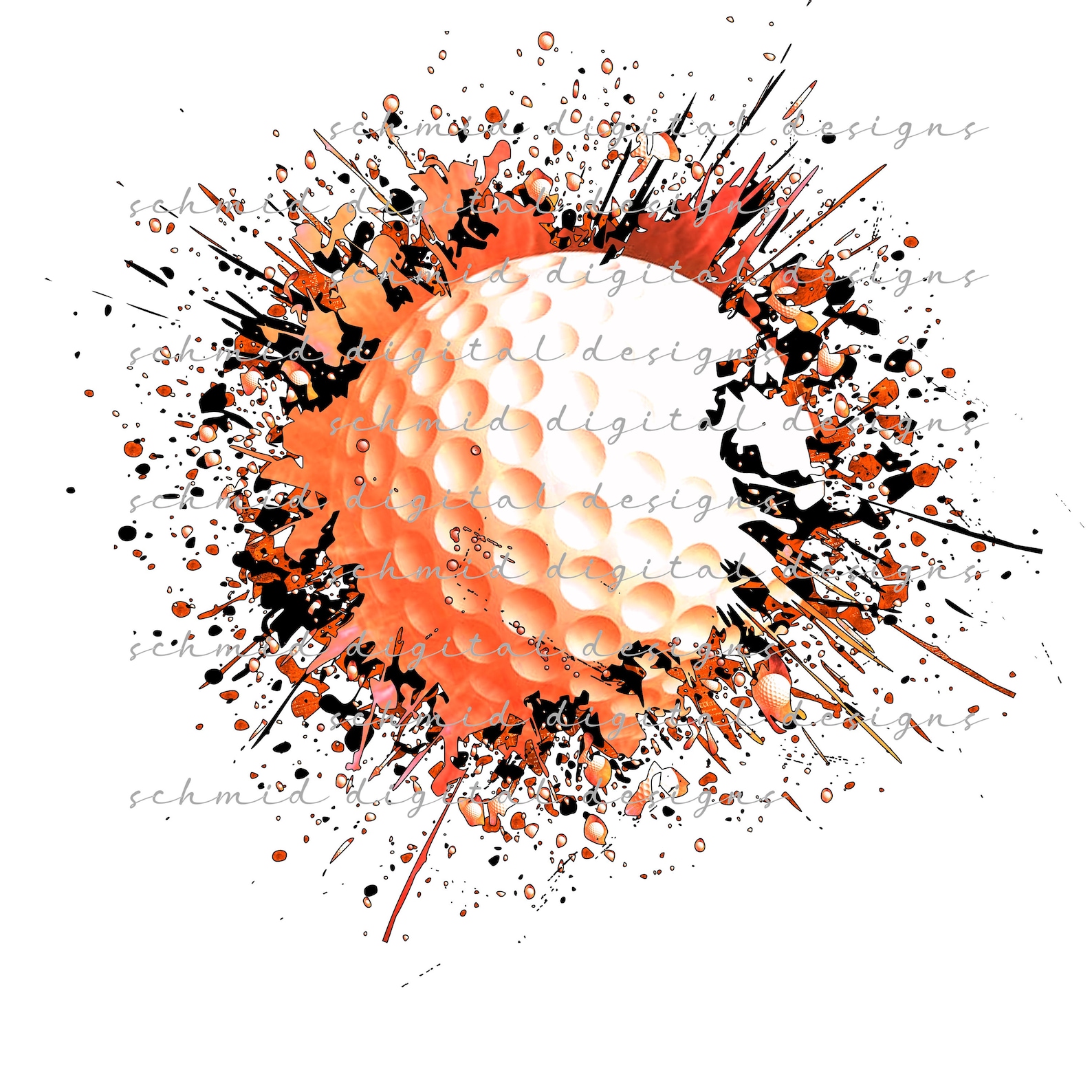 GOLF, Orange Splatter Golf Png / Golf Png/ GOLF Background Png/ Golf ...