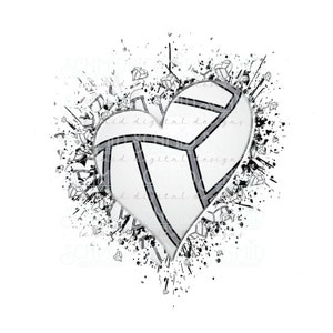 Heart Splatter, Volleyball Png, Volleyball Background, Volleyball ...
