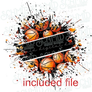 Splatter Basketball TEAM PNG, Basketball Mascot PNG, Mascot Design ...