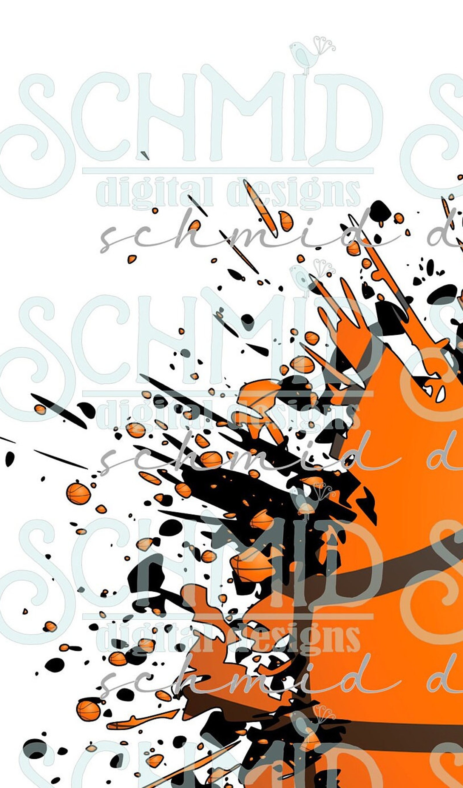 Splatter Basketball TEAM PNG /basketball Mascot PNG / Mascot Design ...