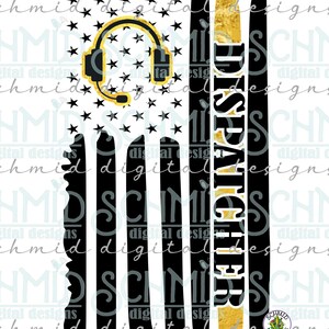 DISPATCHER Flag, 911 Dispatcher Flag, Dispatcher Distressed Flag Tie ...