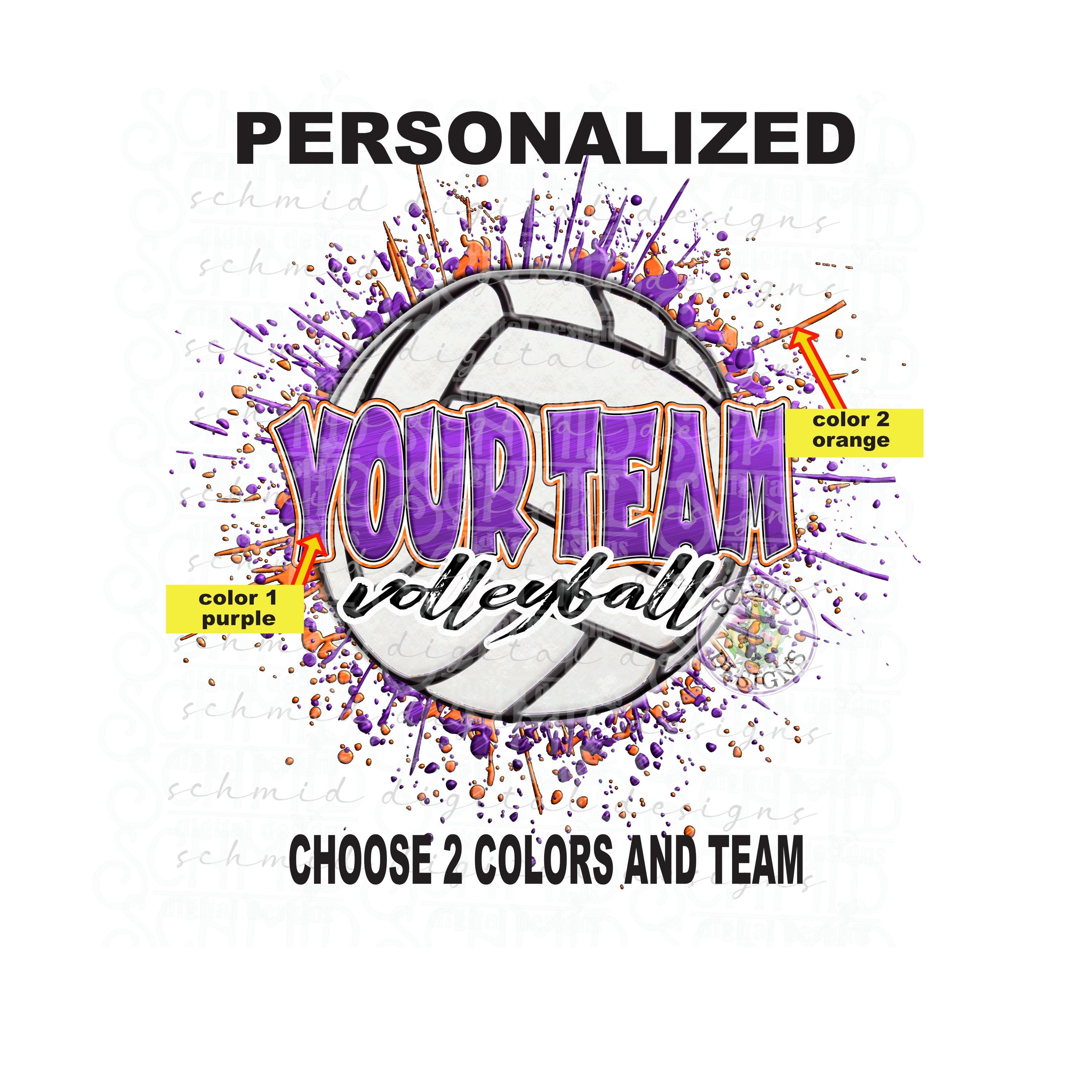 Made to Order Custom VOLLEYBALL Team PNG, Volleyball Splatter ...