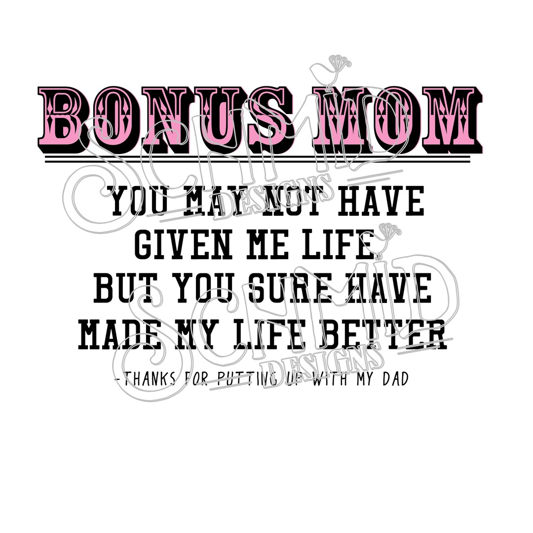 Bonus Mom Definition,bonus Mom Svg/ Bonus Mom Png/ Bonus Mom for ...