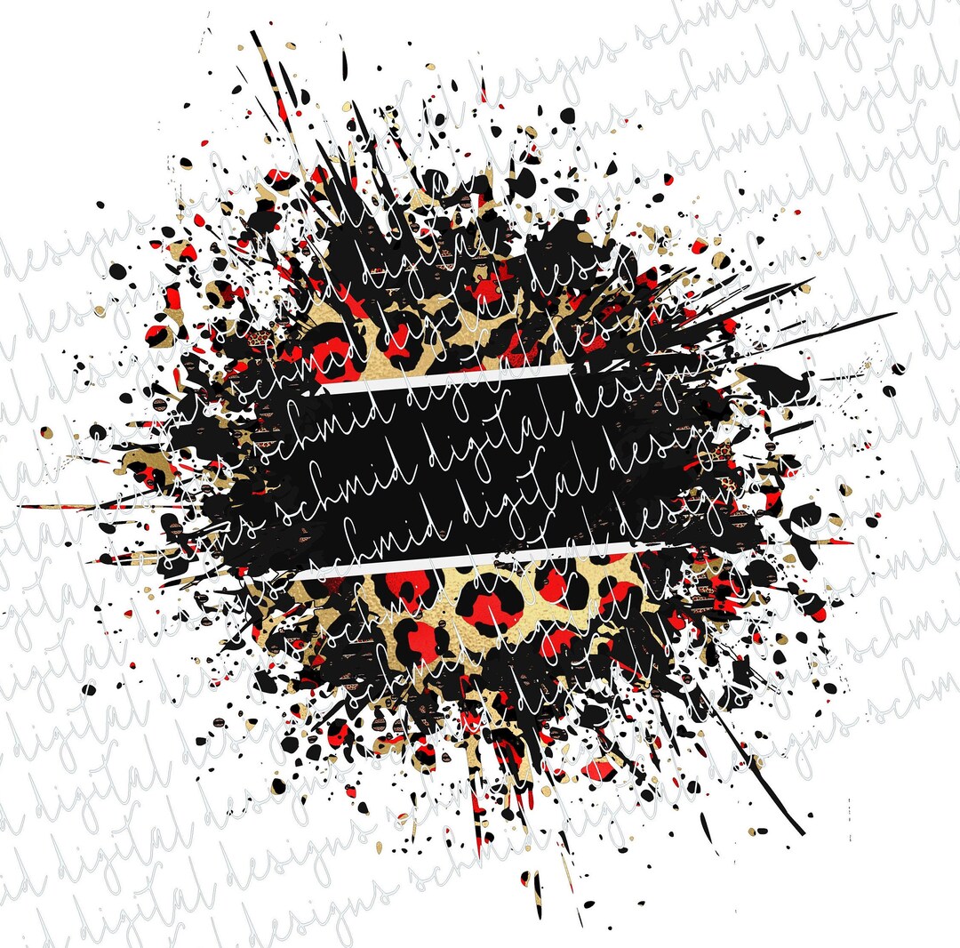 DIY Red LEOPARD Splatter Png / Add a Name Png/ Baseball Background Png ...