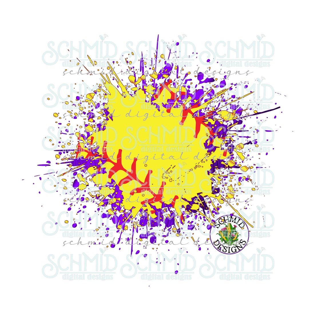 PURPLE Splatter Softball Png Softball Png Softball - Etsy