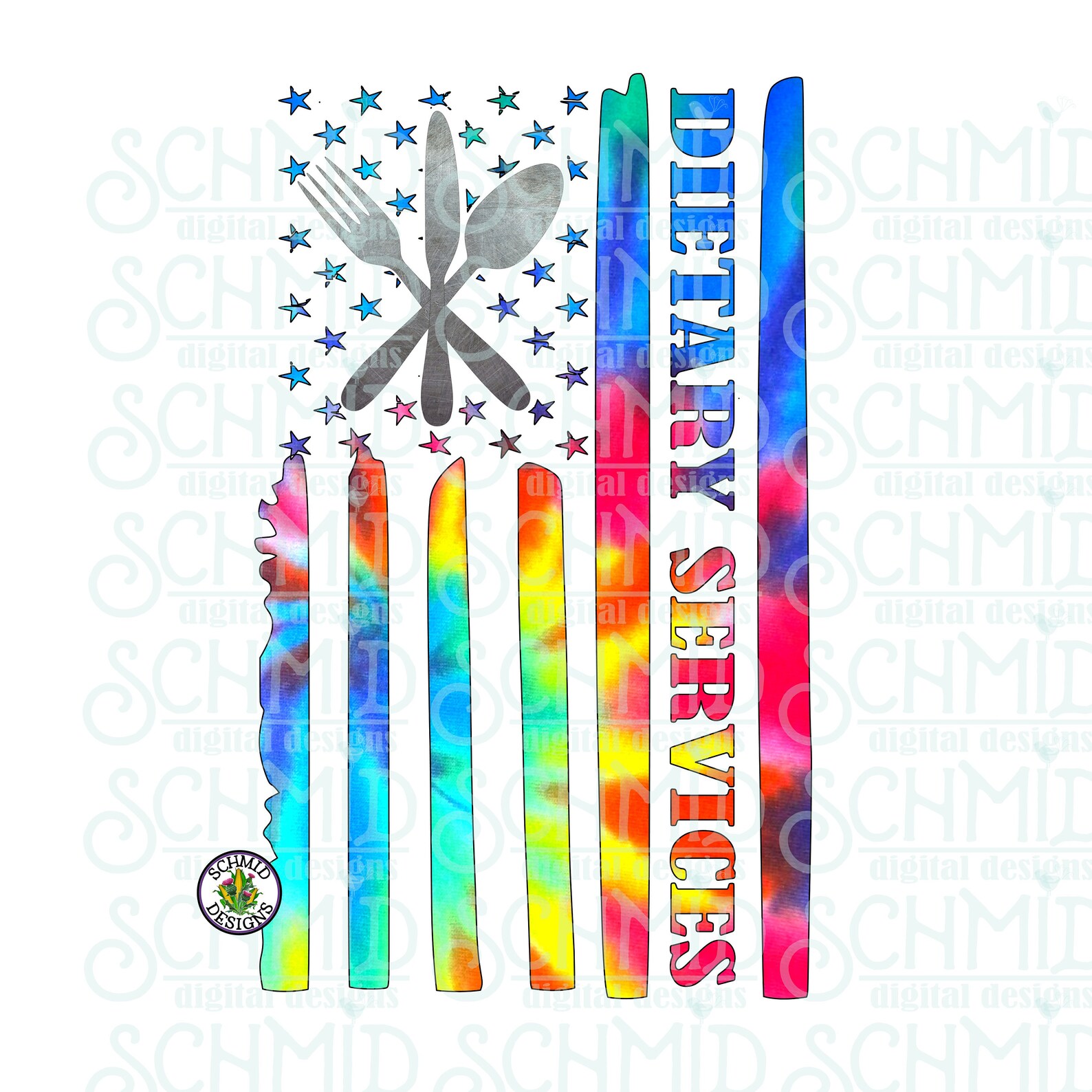 Dietary SERVICES Tie Dye Flag, Dietary Services, Dietary Services Svg ...