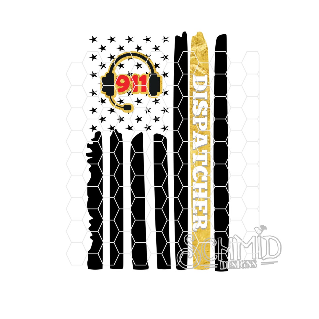 DISPATCHER Flag, 911 Dispatcher Flag, Dispatcher Distressed Flag Tie ...