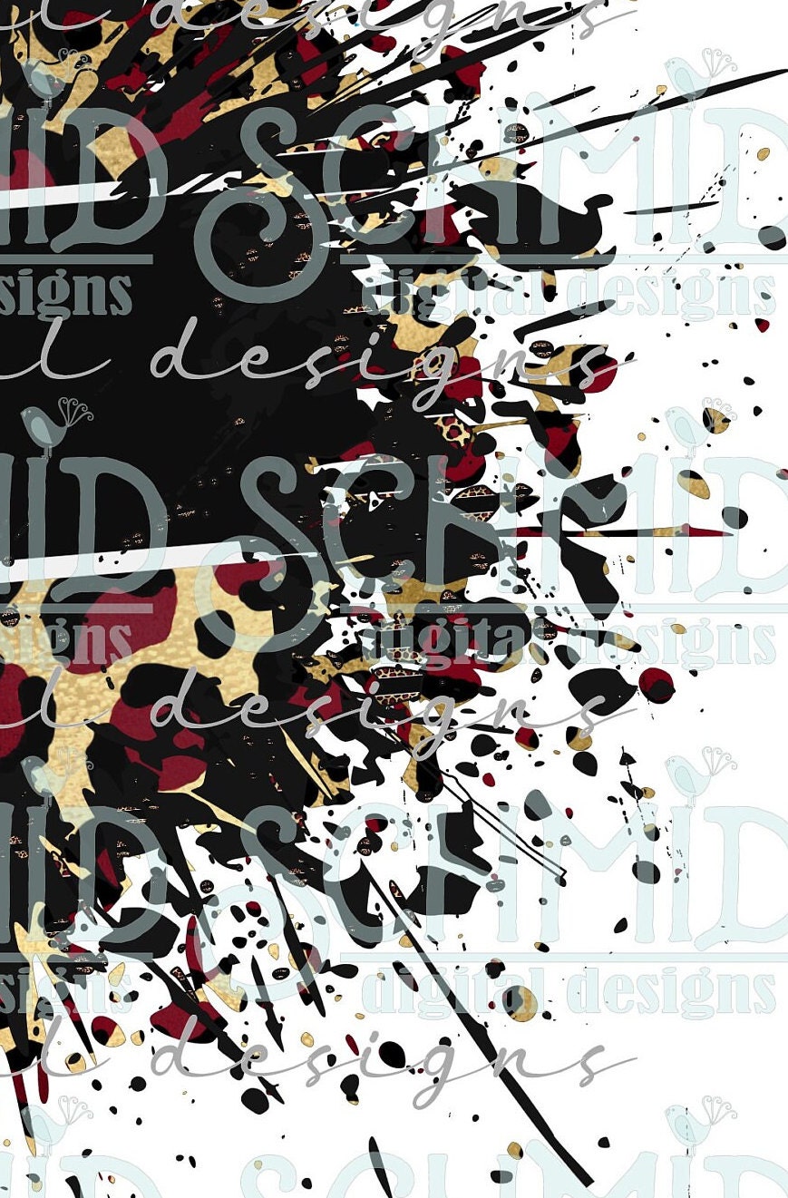 Maroon LEOPARD Splatter Png Add a Name Png Baseball - Etsy