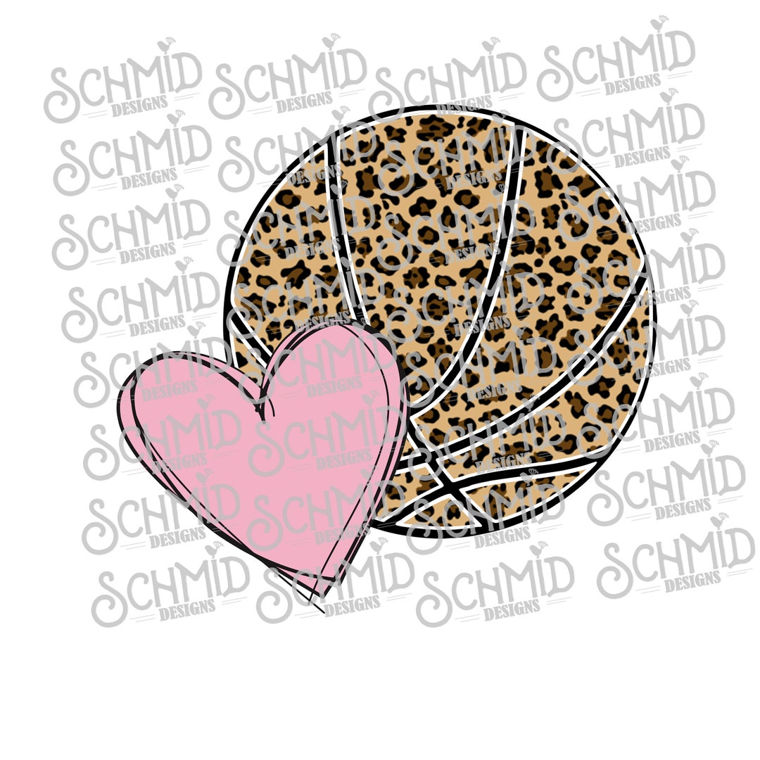 Leopard Basketball With Heart Design/ Leopard Print Basketball Png ...