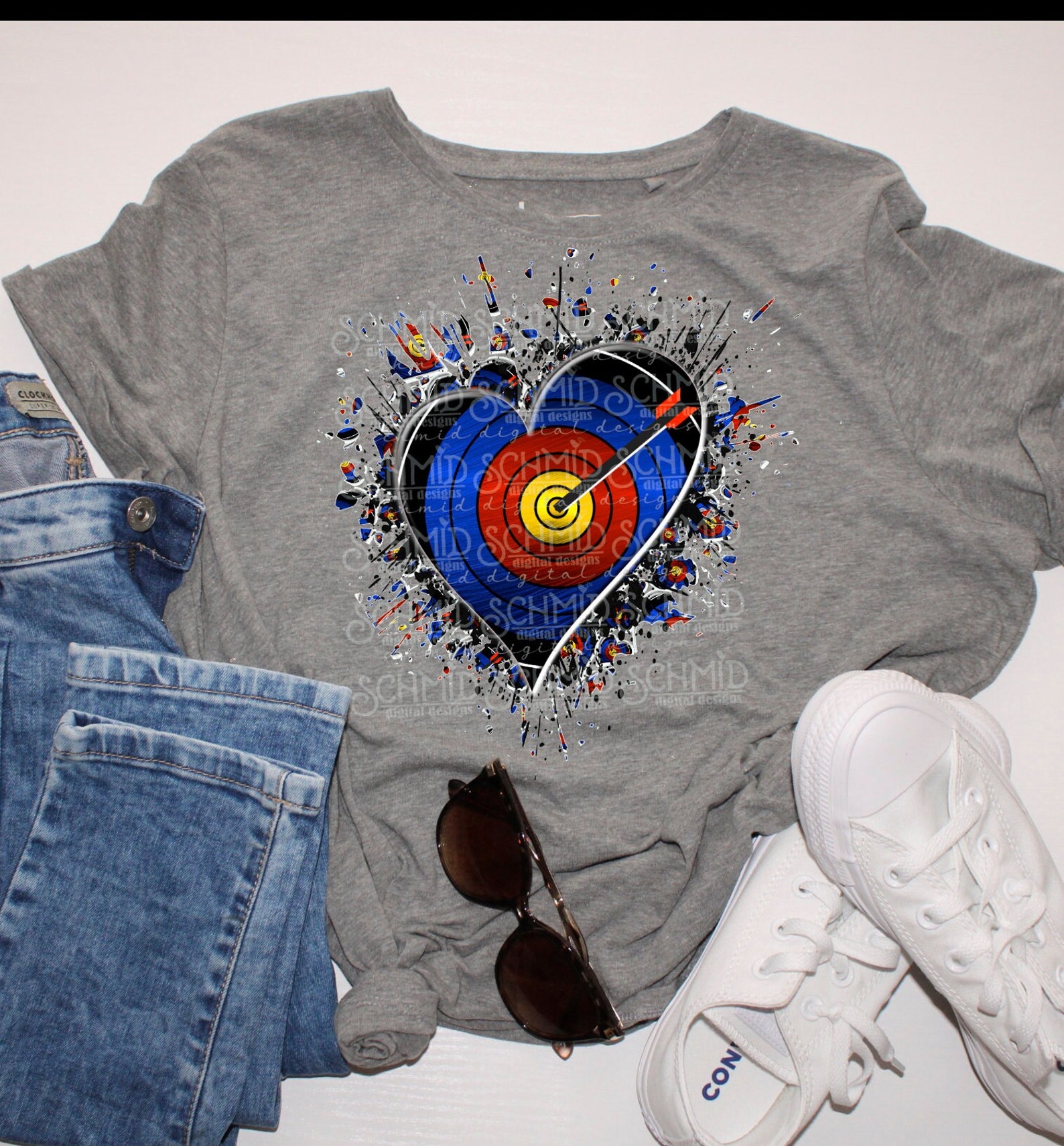 Heart Splatter, Archery Heart, Archery MOM Png, Archery Mom, Distressed ...