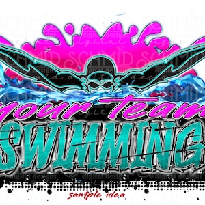 Sliced, Personalized Swim TEAM PNG ,swim Mascot PNG, Mascot Design ...