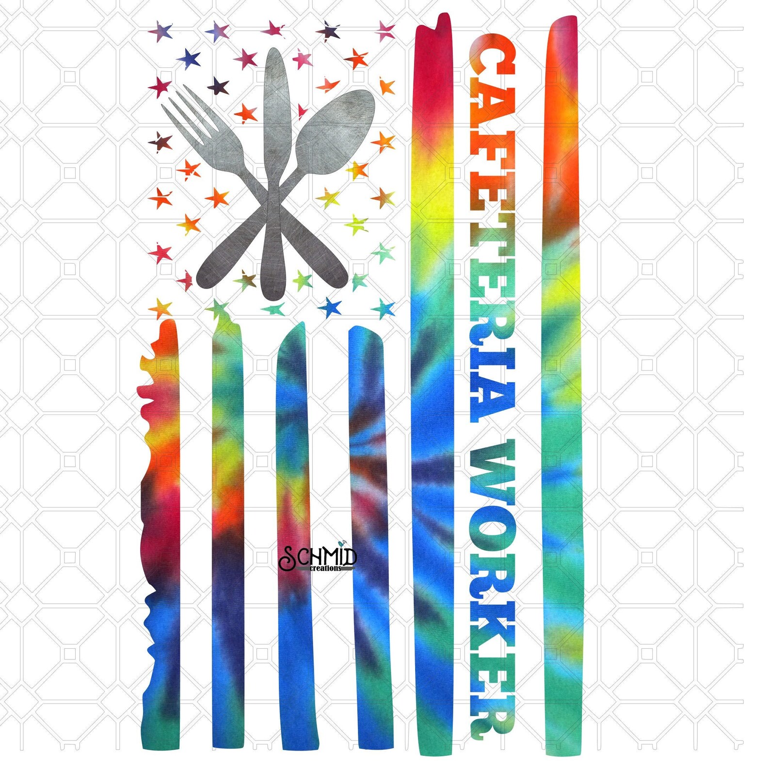 Cafertia Worker Tie Dye Flag, Cafeteria Workers Are Essential ...