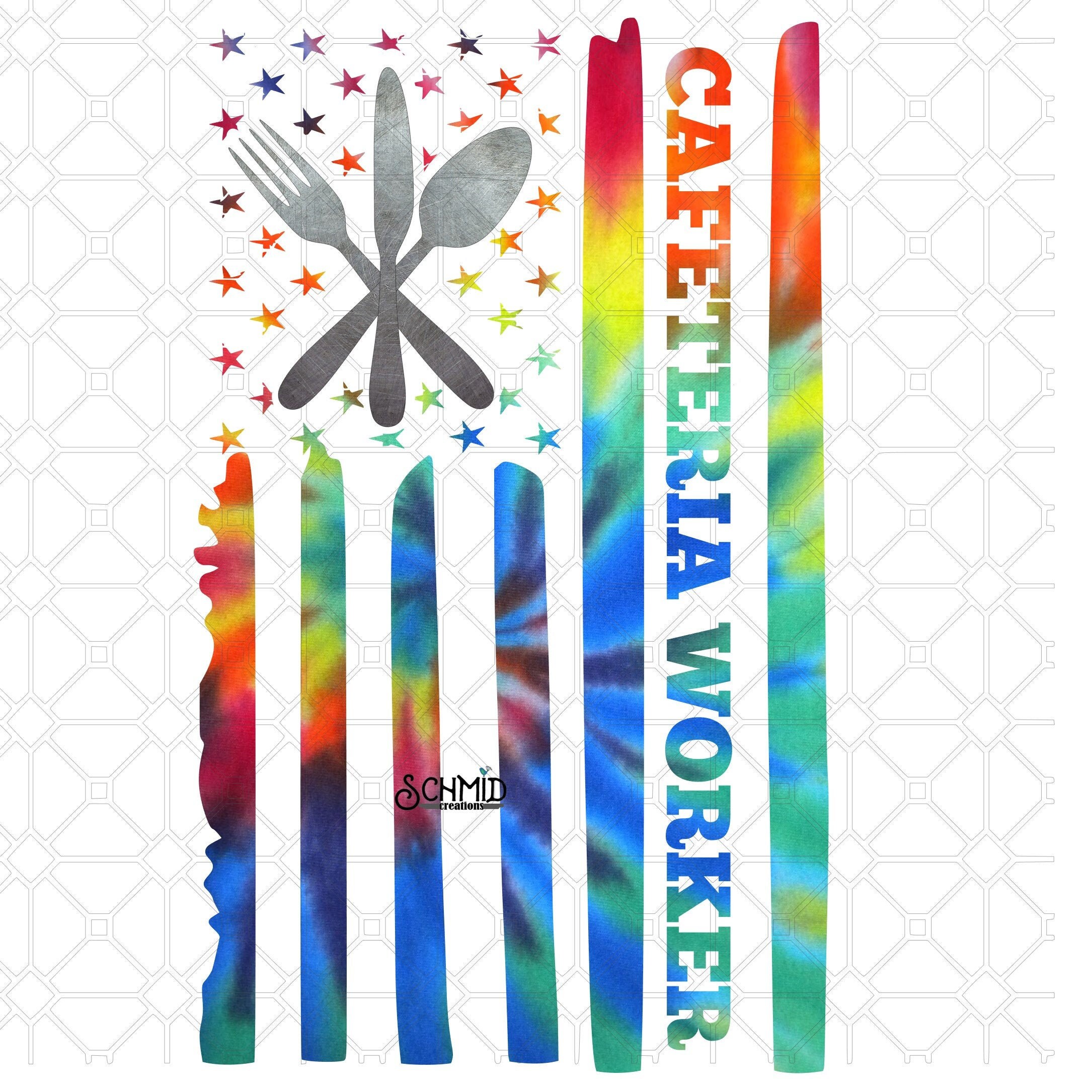 Cafertia Worker Tie Dye Flag, Cafeteria Workers Are Essential ...