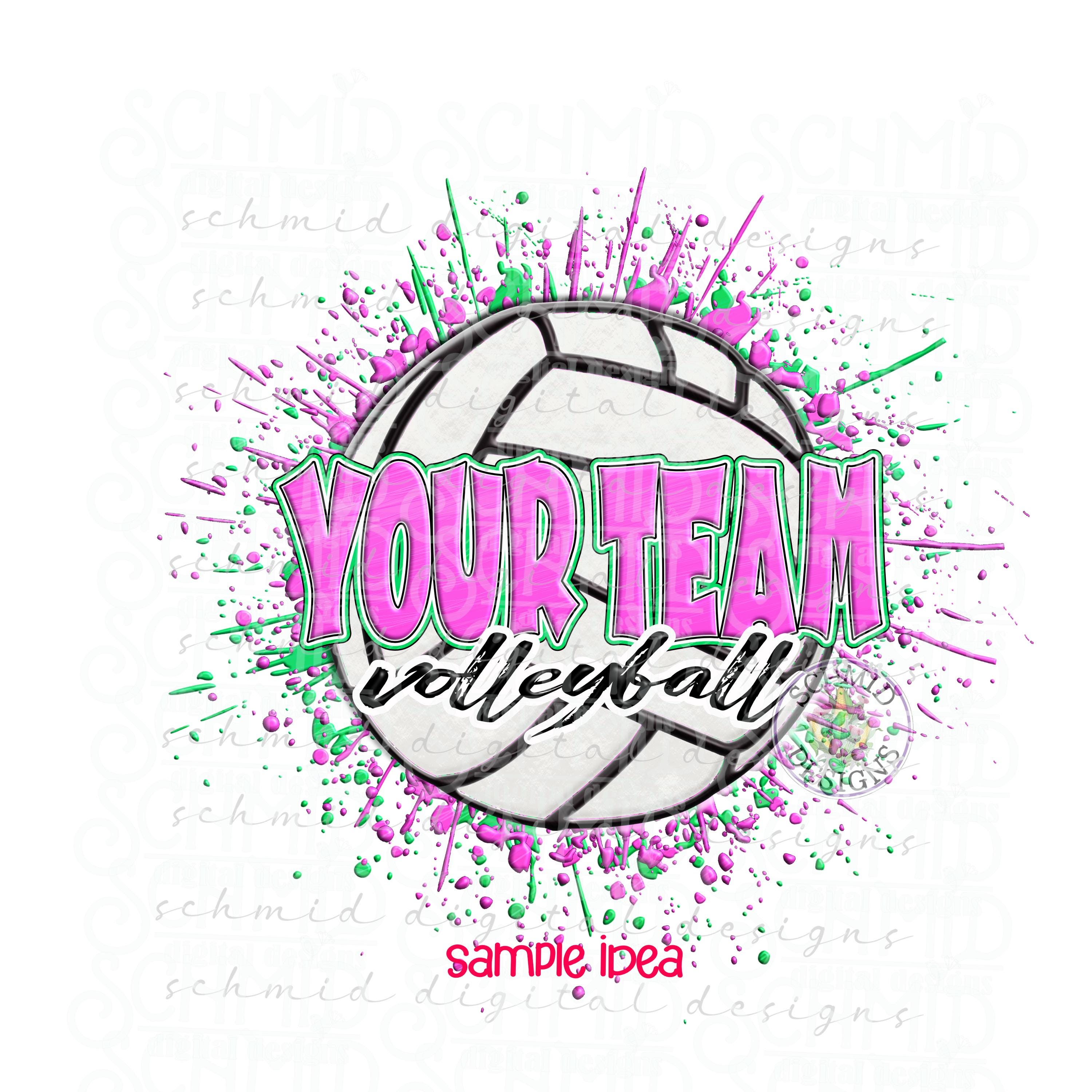 Made to Order Custom VOLLEYBALL Team PNG, Volleyball Splatter ...