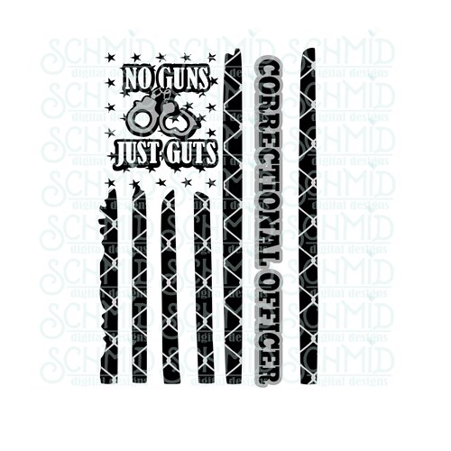 Correctional Officer Flag CUFFS Thin Silver Line Flag - Etsy