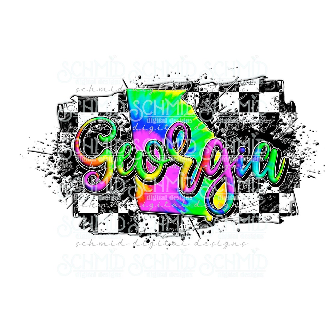 Tie Dye Checked Georgia, Georgian Png, Georgia Design, Georgia Shirt ...