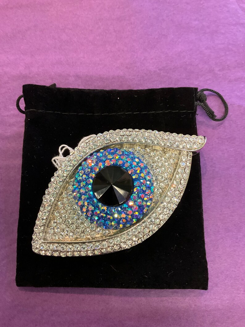 Vintage Butler and Wilson Large Crystal Eye Rhinestone Compact Mirror ...