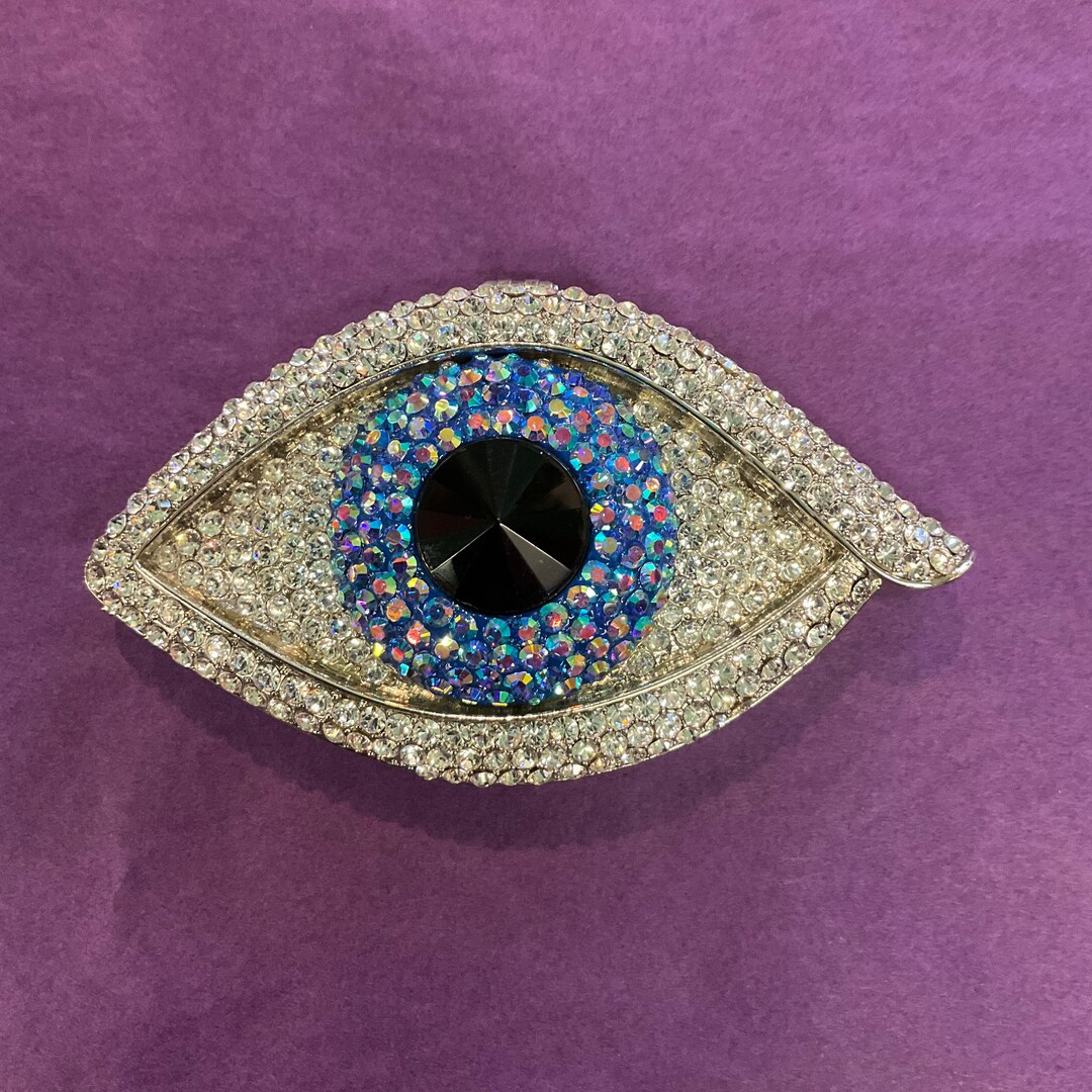 Vintage Butler and Wilson Large Crystal Eye Rhinestone Compact Mirror ...