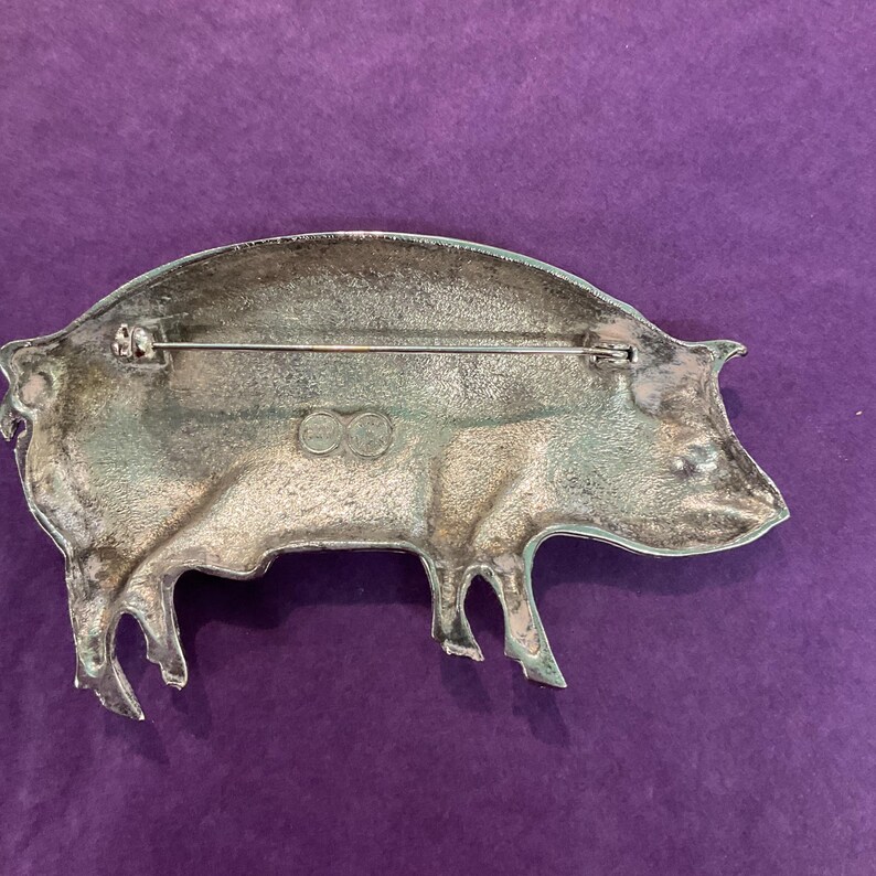Vintage Butler and Wilson Large Silver Tone/pewter Pig Brooch. Pig ...