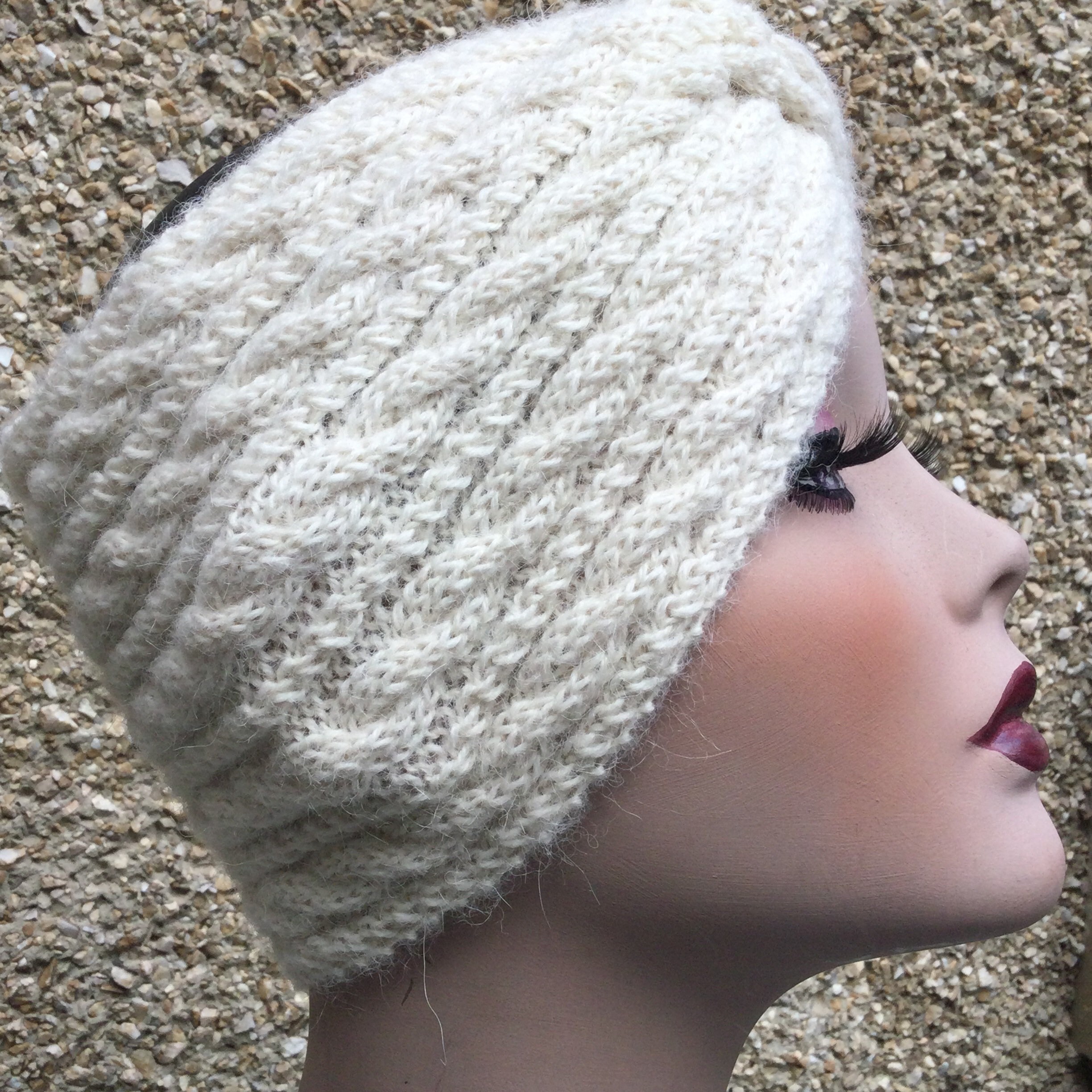 Garbo Pure Alpaca Hand Knit Cabled Hair band neutral colours - Etsy 日本