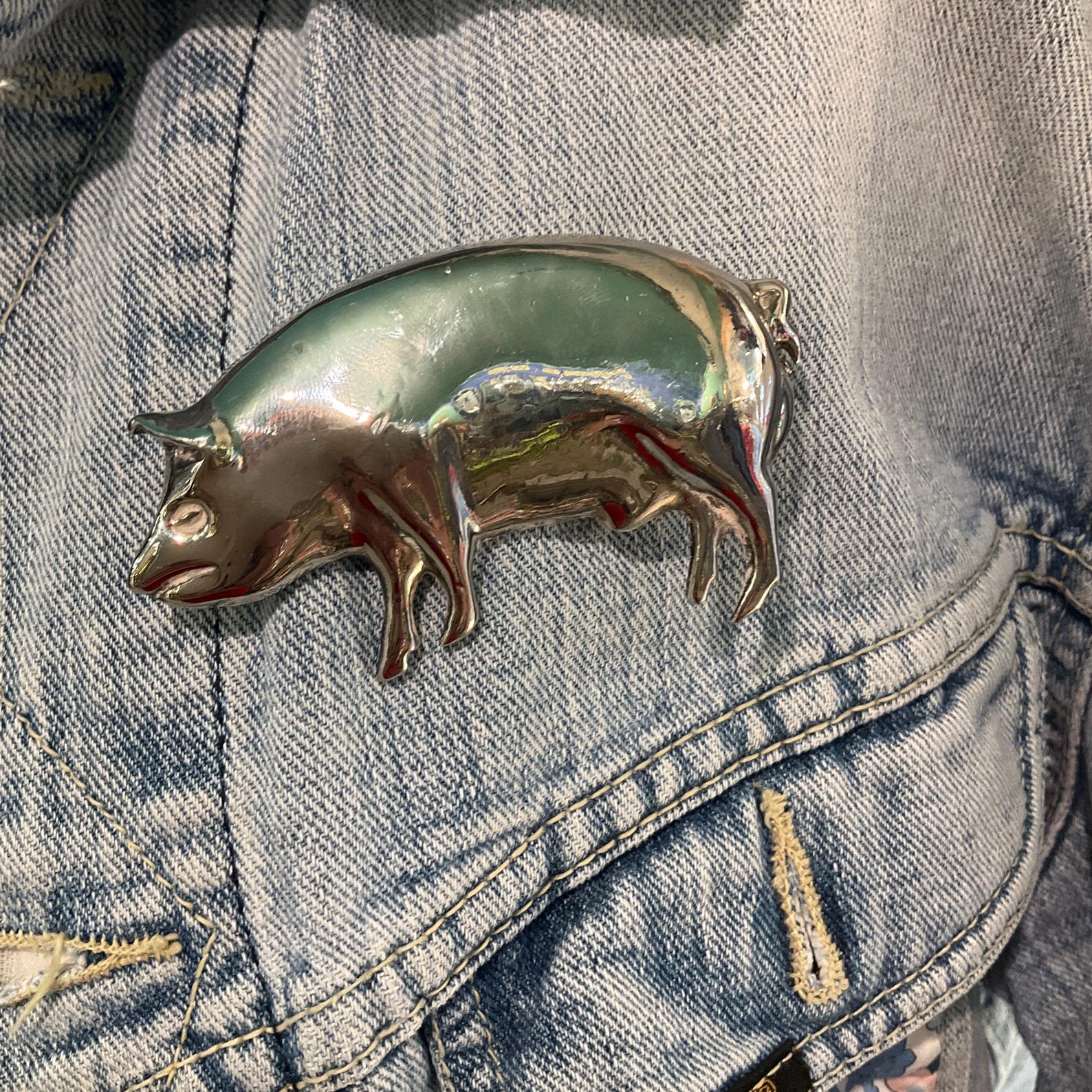 Vintage Butler and Wilson Large Silver Tone/pewter Pig Brooch. Pig ...