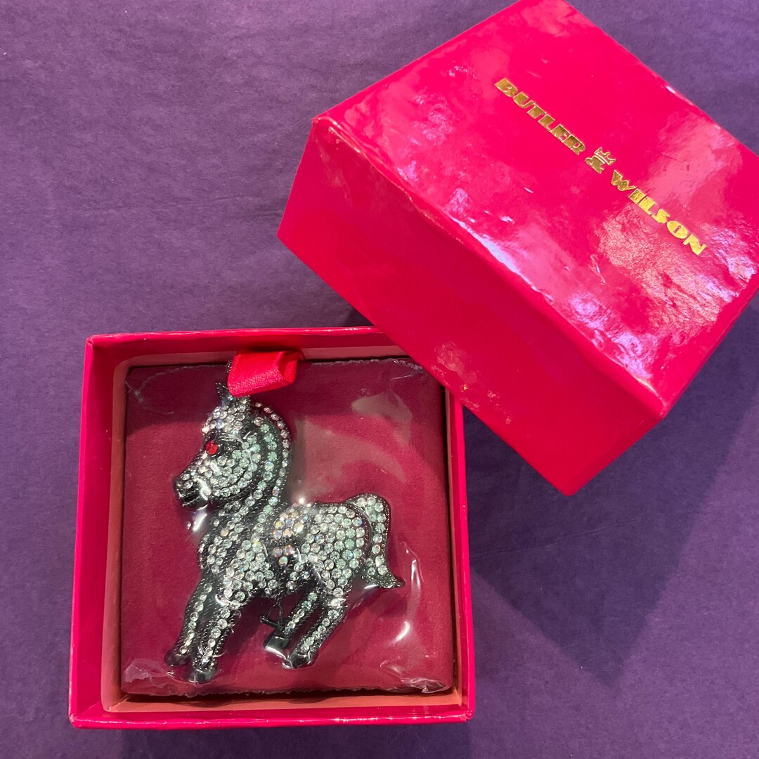 Vintage Butler and Wilson Crystal Donkey Large Brooch, Unused in ...