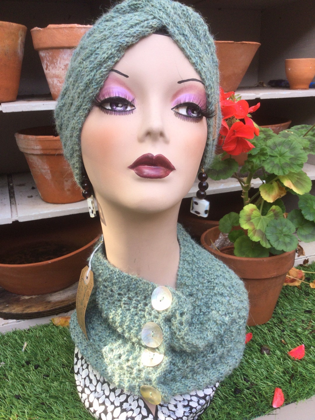 Hand Knitted ‘camille’ Alpaca Cowl With Vintage Buttons. - Etsy