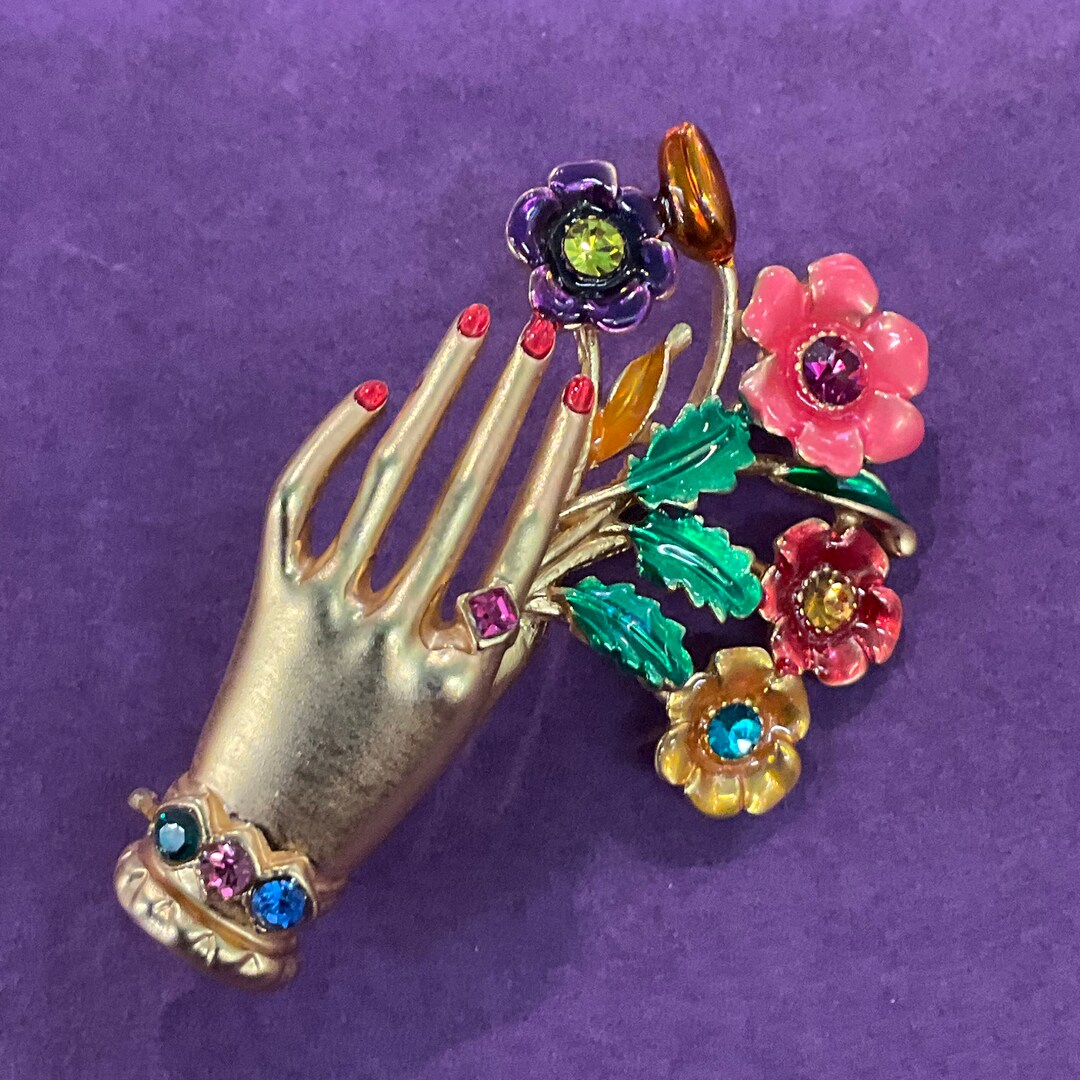 Vintage Butler and Wilson Freida Kahlo Enamel and Rhinestone Brooch - Etsy