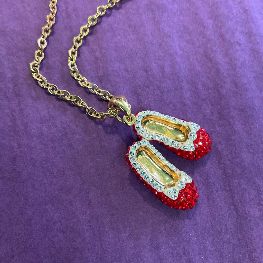 Vintage Butler and Wilson ruby Slippers Rhinestone Pendant - Etsy