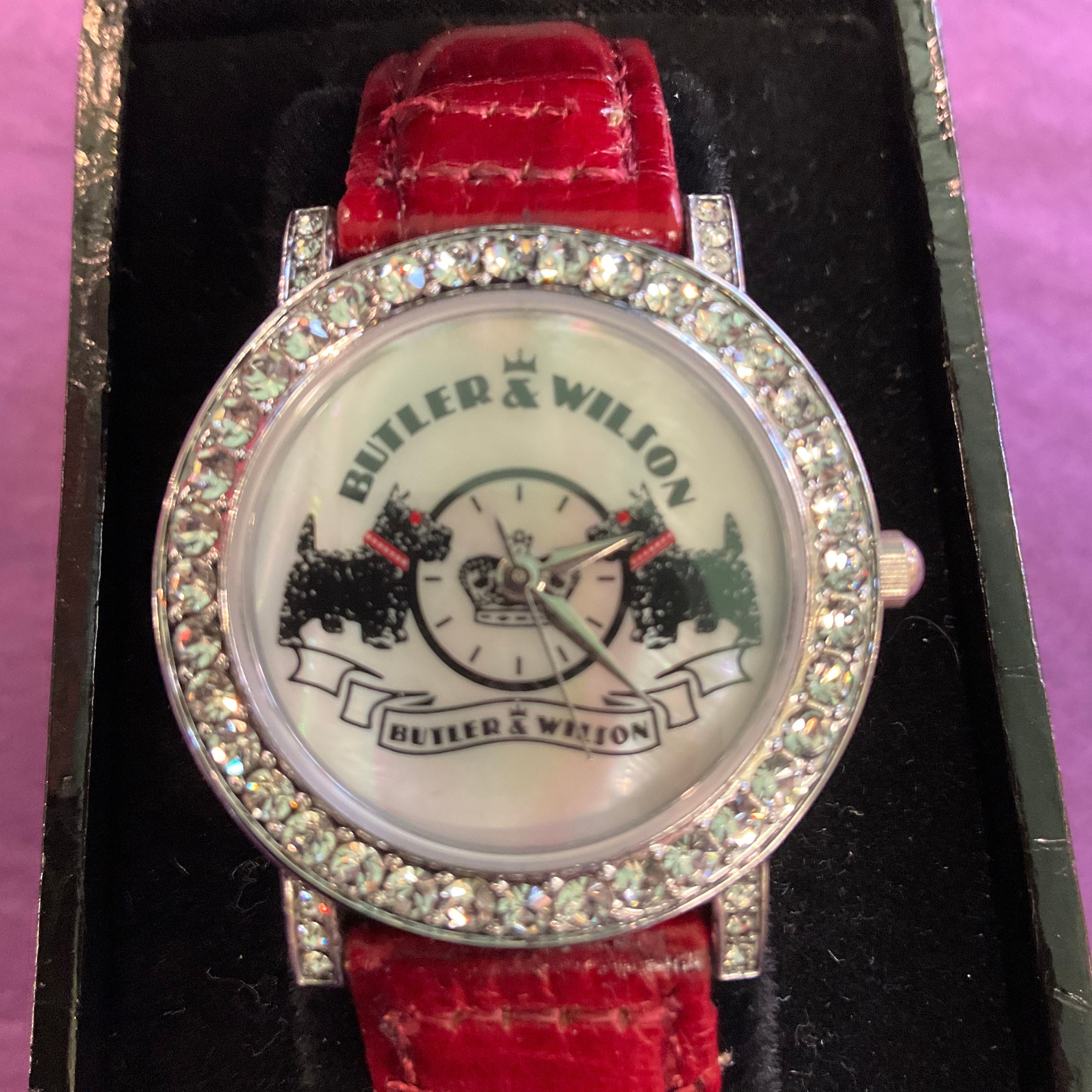 Vintage Butler and Wilson Scotty Dog Mother of Pearl & Diamante ...