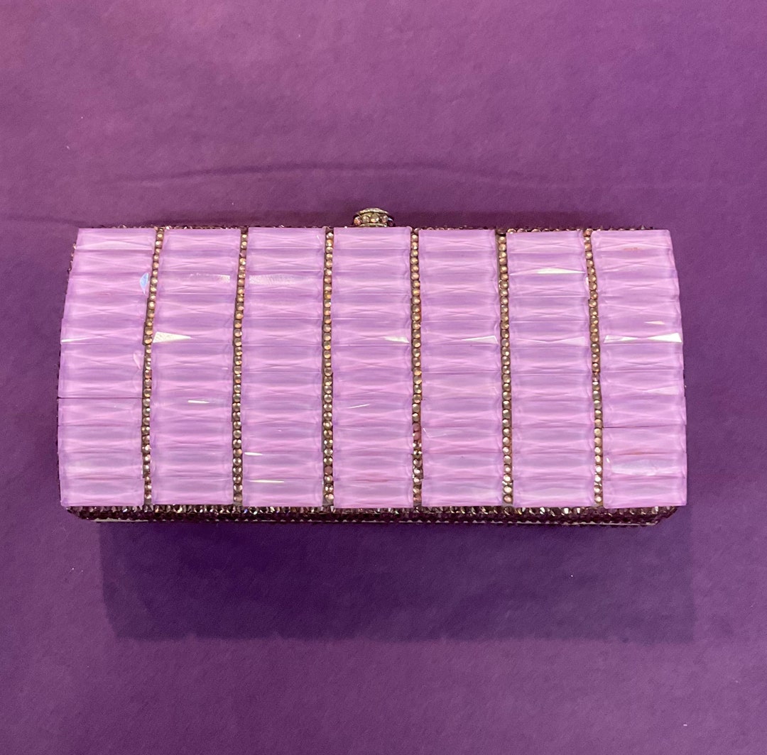 Vintage Butler and Wilson Glossy Lilac Lucite & Rhinestone Crystal ...