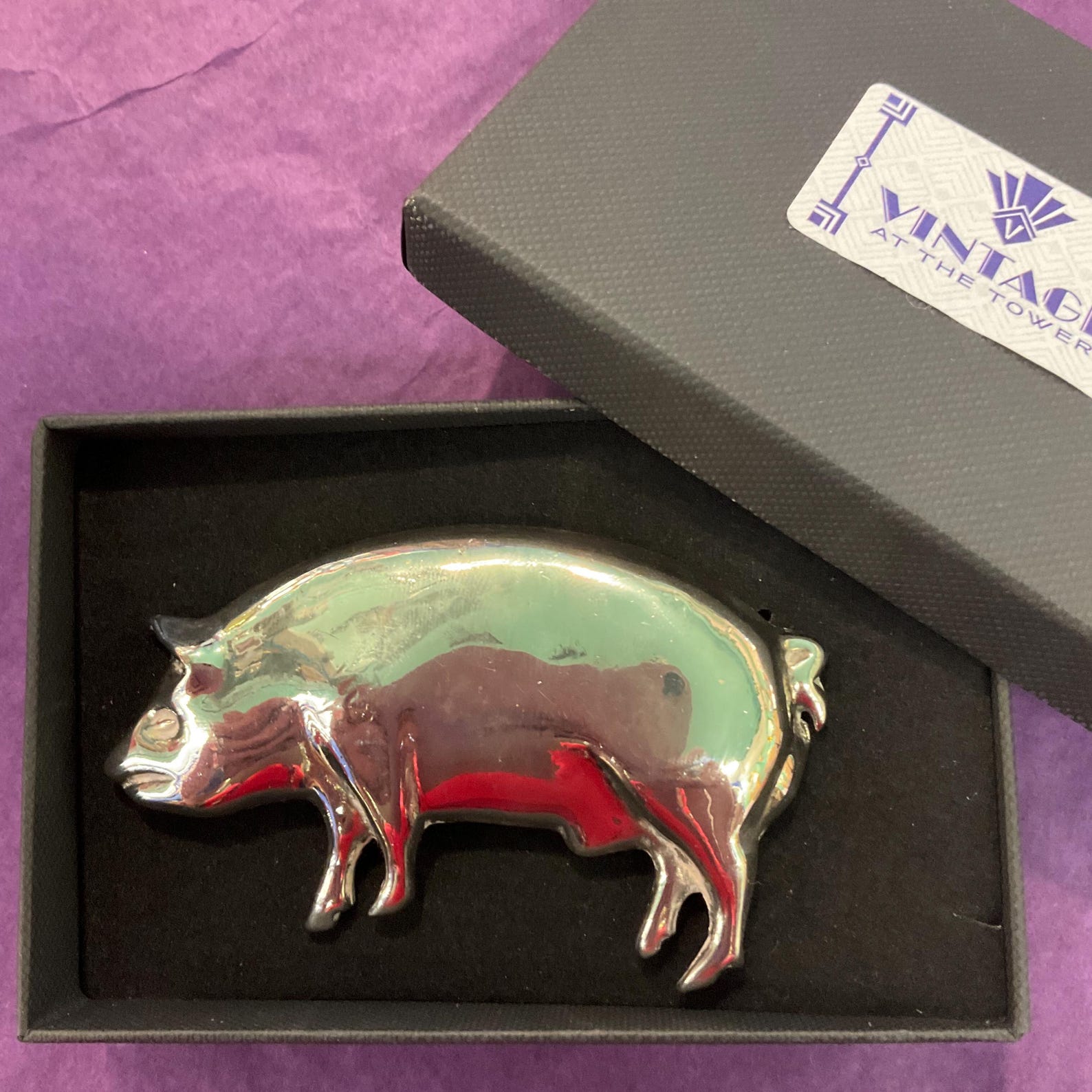 Vintage Butler and Wilson Large Silver Tone/pewter Pig Brooch. Pig ...