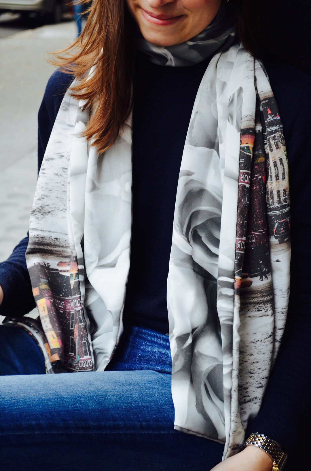 Double Sided Sydney Silk Scarf - Etsy