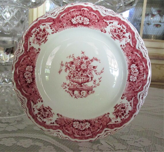 Set of TWO Warwick Red Transfer Dessert Plates Very Good - Etsy