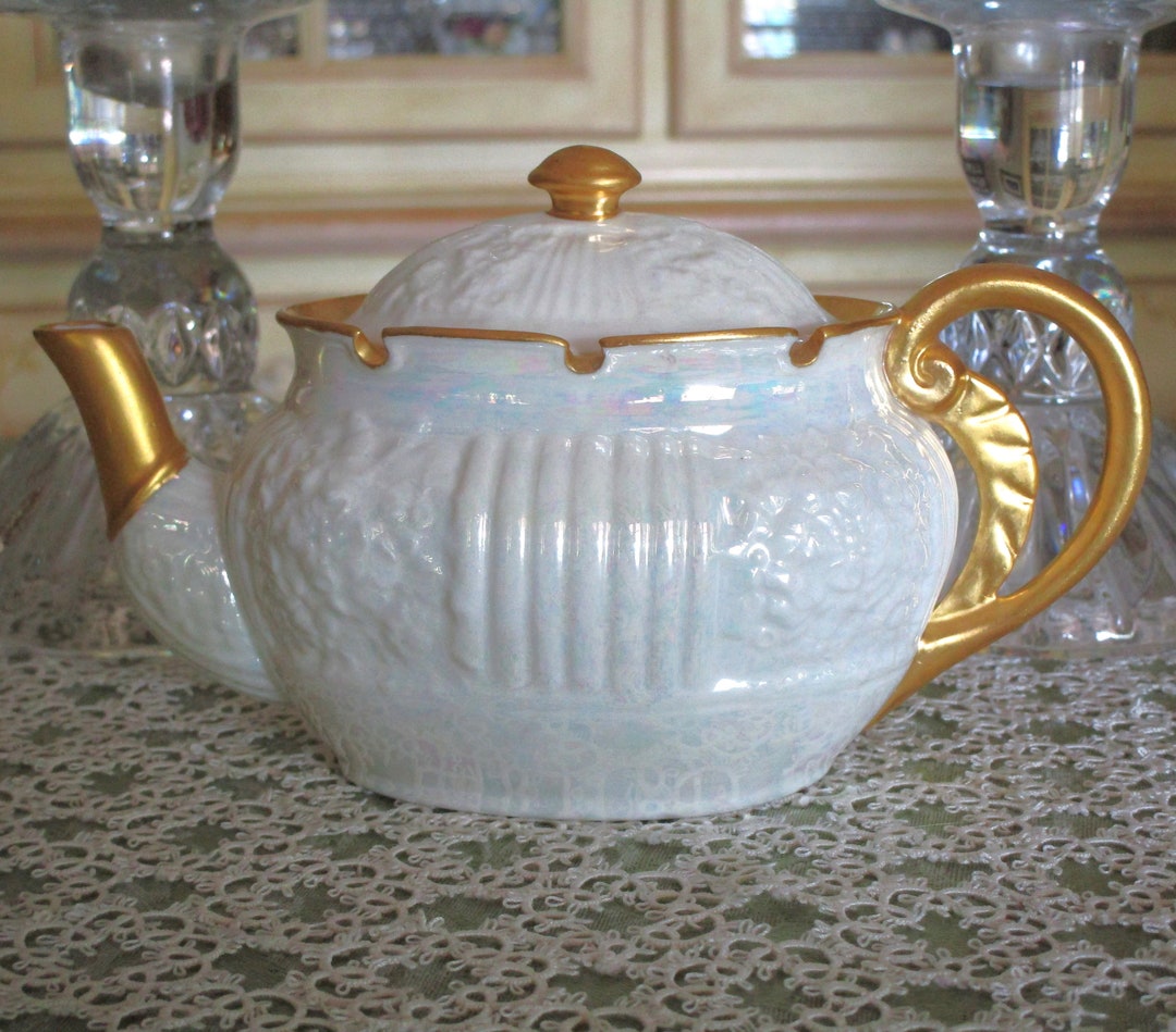 Set of TWO Antique Lotus Ware K T K Co Luster Venice Teapot, Matching ...