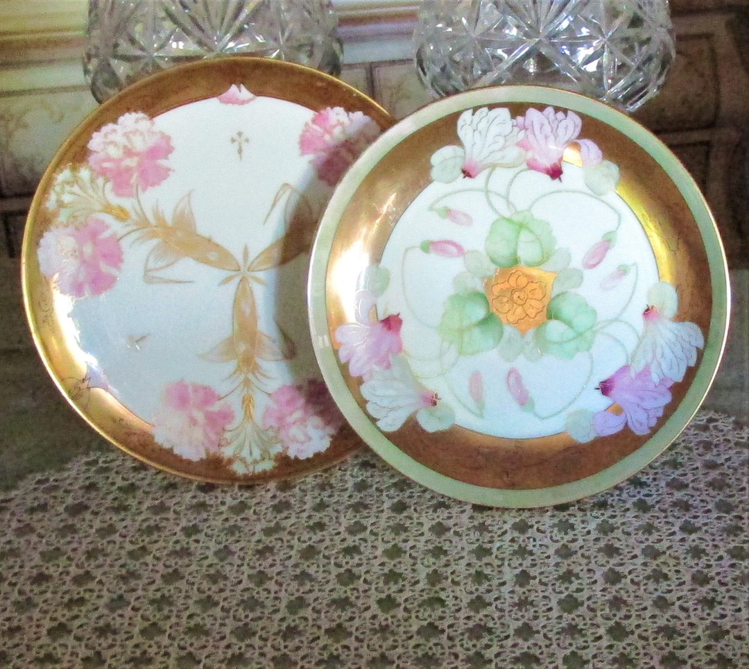 Antique Floral Art Nouveau Style Plates, Haviland W A Pickard ...
