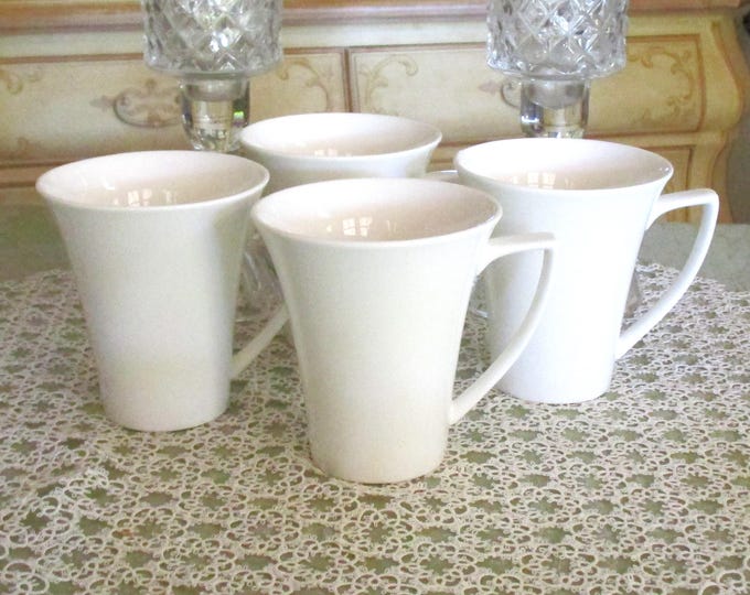 Set of Four Sam & Squito White Bone China Mugs, Modern Style, Charming ...