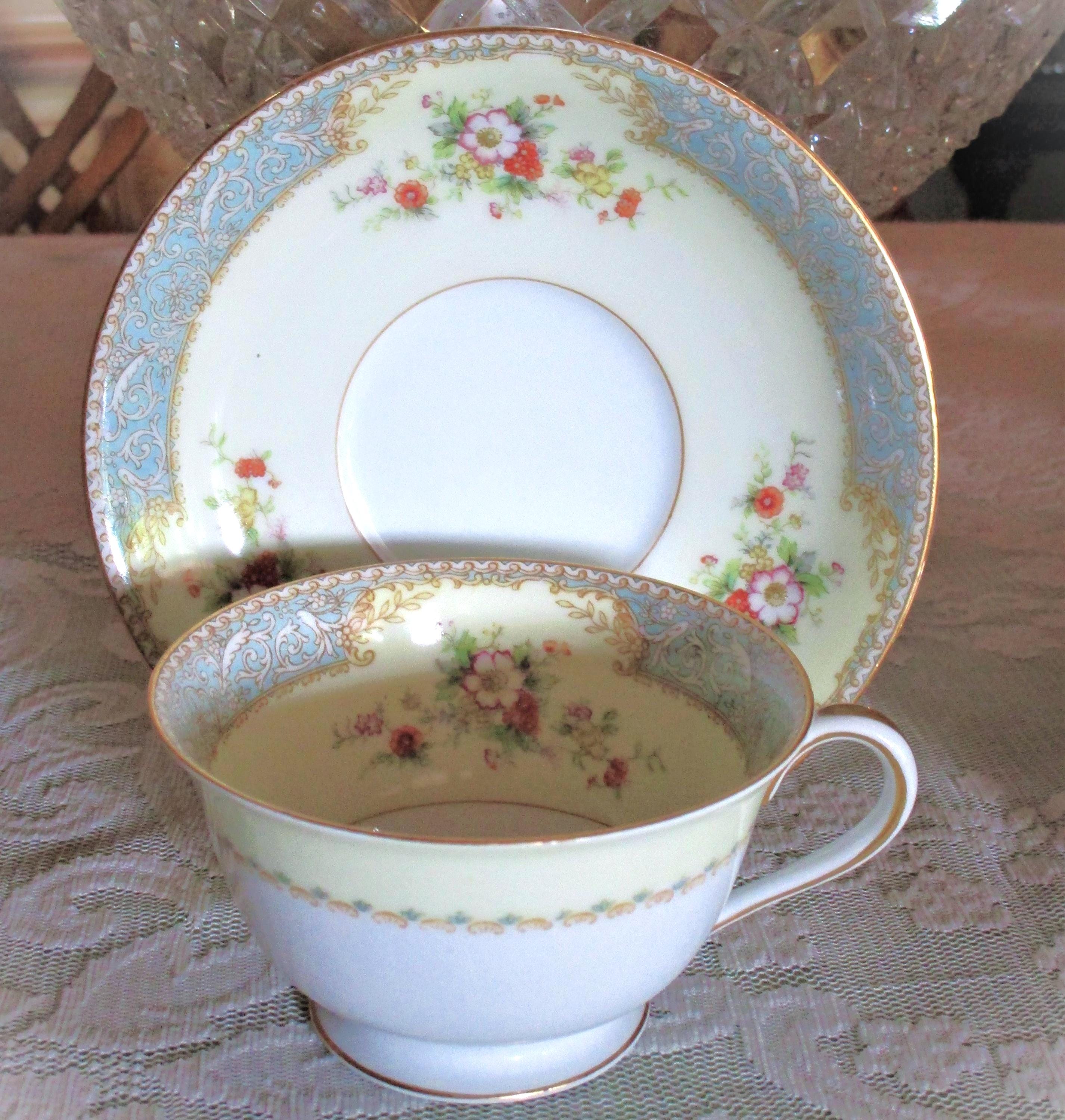 Vintage Noritake "blue Dawn" 3-piece Tea Set, Occupied Japan, Charming ...
