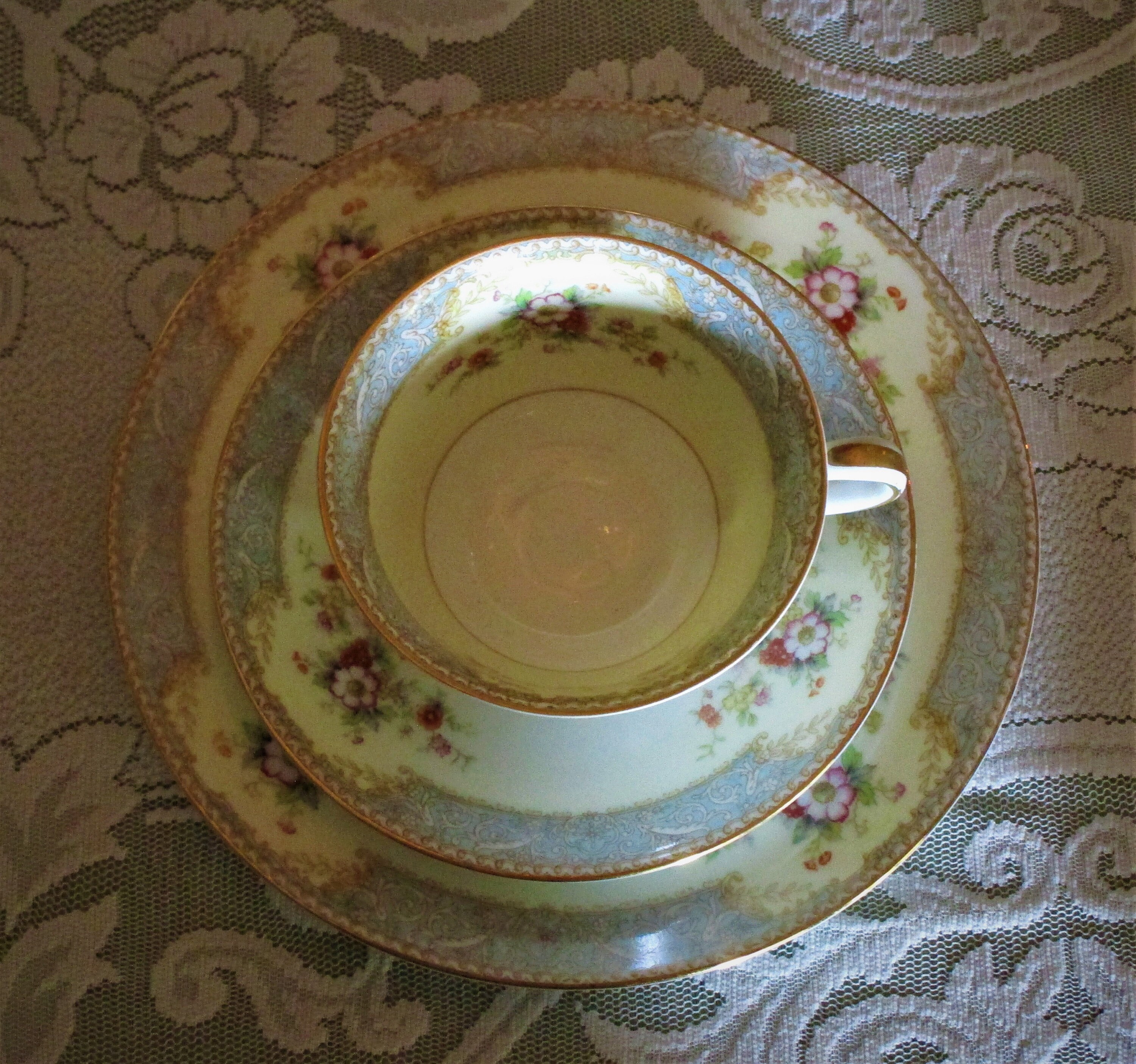 Vintage Noritake blue Dawn 3-piece Tea Set | Etsy