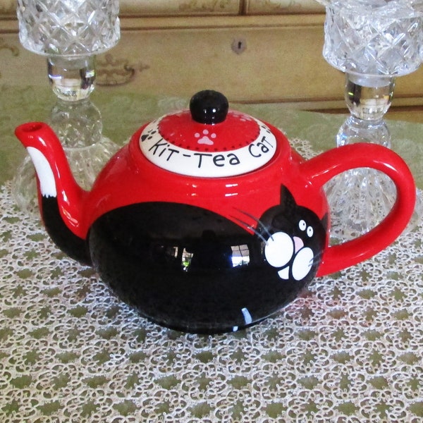 Black Cat Teapot - Etsy