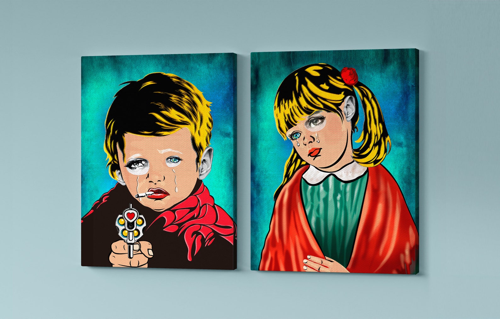 The Crying Boys (canvas) - Etsy